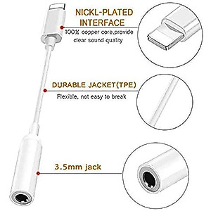 iPhone 3.5mm Headphones Adapter [Apple MFi Certified] 2Pack Lightning to 3.5mm Headphones/Earbuds Jack Adapter Aux Cable Earphones/Headphone Converter for iPhone 14 13 12 11 XS XR X 8 7 iPad iPod