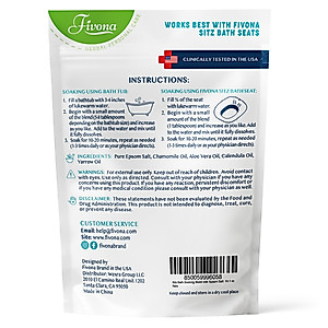 Hemorrhoid Treatment Sitz Bath Salt Natural Soaking Blend - Epsom Salt with Pure Essentials Oils for Fissure, Postpartum Care, Bartholin Cyst Treatment - Essential Mix for Self Care - 1 Pack - 14.1 oz