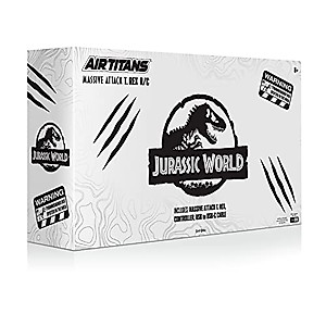 AIRTITANS Jurassic World Inflatable T Rex RC – Massive Attack Air Titans Dinosaur - Over 6 Feet Long - Turns & Spins - Stomps & Roars!