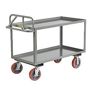 Little Giant ERGL-2436-8PYBK Ergonomic Shelf Truck with Lip Edge Shelves, 3600 lbs Capacity, 36" Length x 24" Width x 35" Height