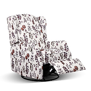 Consofa Swivel Rocker Recliner, Manual Rocker Recliner Chair, Rocking Chair Nursery Reclienr, 360 Degree Swivel Single Sofa with Padded Seat, Rocking Recliners Chair for Adults