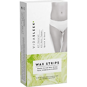 Hair Removal Wax Strips Face, Underarms & Bikini, 24 Count