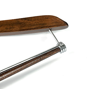 Quality Hangers Wooden Hangers Beautiful Sturdy Suit Coat Curved Hangers Great for Travelers Heavy Duty Hanger with Locking Bar - Retro Finish (5)