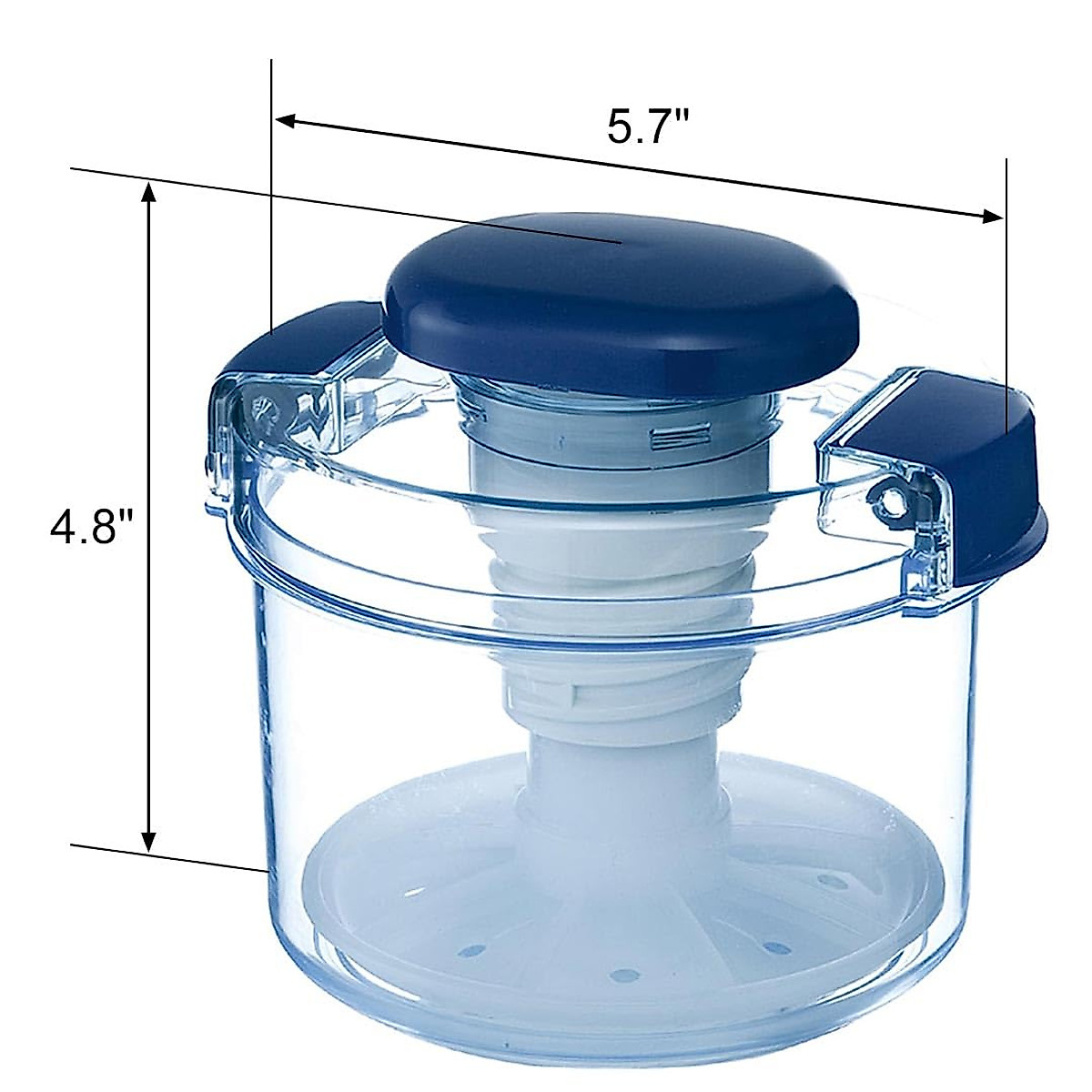 Instant Pickle Maker Vegetable Press Tsukemono Container Round Made in Japan BPA Free (Blue 0.8L)