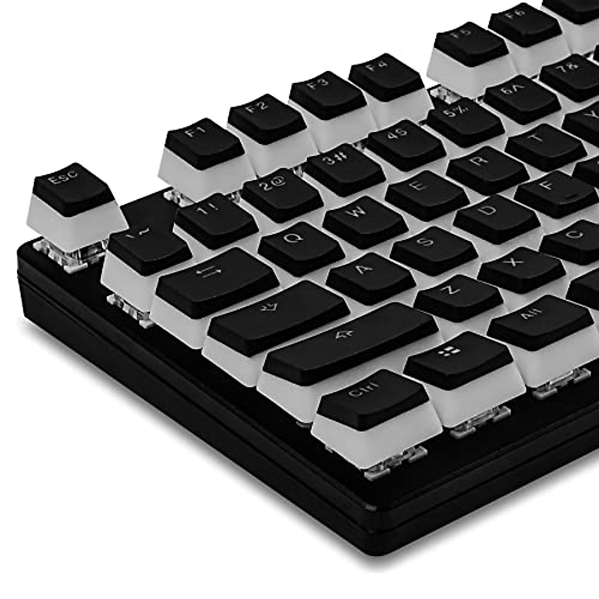 Happy Balls Pudding Keycaps PBT Backlit Cherry MX Keycap Set Doubleshot OEM Profile Translucent with Keycap Puller for US UK Layout 61 87 104 108 MX Switches Mechanical Keyboard(Black)