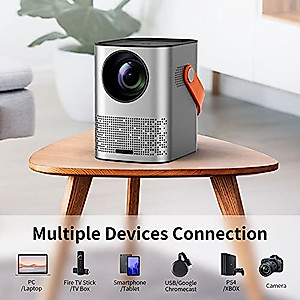 Projector, Mini Projector 1080P Full HD, Portable WiFi Projector with HiFi Speaker, Smart Bluetooth Projector, Kids Gifts, Home Theater Projector for Phone/TV Stick/PC/ Laptop/ PS4/Xbox