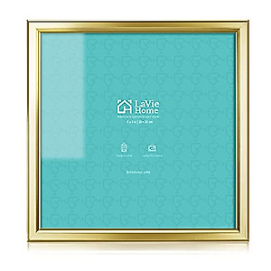 LaVie Home 8x8 Picture Frames (1 Pack, Gold) Simple Designed Photo Frame with High Definition Glass for Wall Mount & Table Top Display