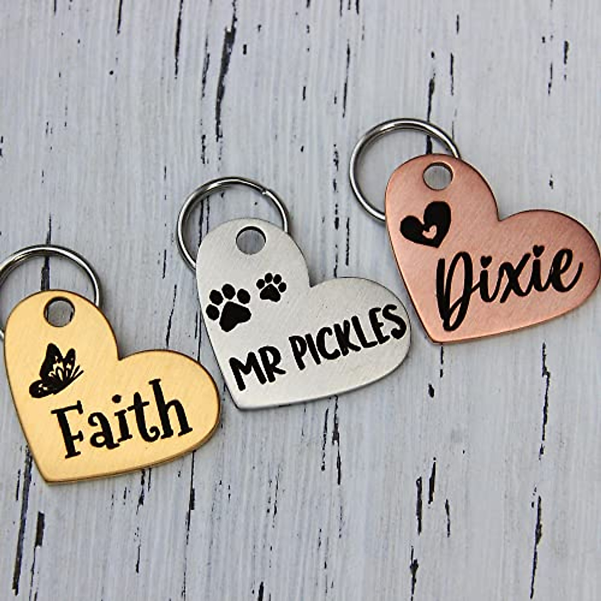 MYXGY Stainless Steel Pet ID Tag, Personalized Dog Name Tags, Customized Cat Tags, Deep Laser Engraving, Optional Engraved on Both Sides, Various Design Options