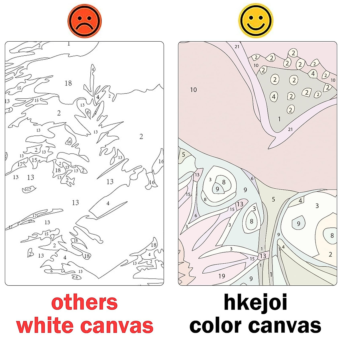 hkejoi Paint by Number for Kit Adults Canvas,Adults Paint by Numbers Kits,Acrylic Flowers Painting by Numbers for Adults for Home Wall Decoration and 16X12inch