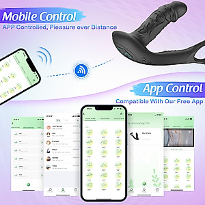 Joyoxia Prostate Massager Anal Vibrator with Penis Ring, 3 in 1 Anal Plug Sex Toy Anal Dildo with 9 Vibrating & 9 Wiggle Motions Adult Toys, Anal Toys Butt Plug Male Sex Toys for Men, Adult Sex Toys