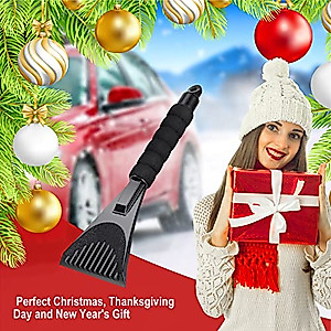 Oversized Ice Scrapers, Car Windshield Snow Scraper with Ergonomic Foam Grip, Window Frost Remover Brush for Truck SUVs-No Scratch,Ideal for Christmas Stocking Stuffers White Elephant Gifts