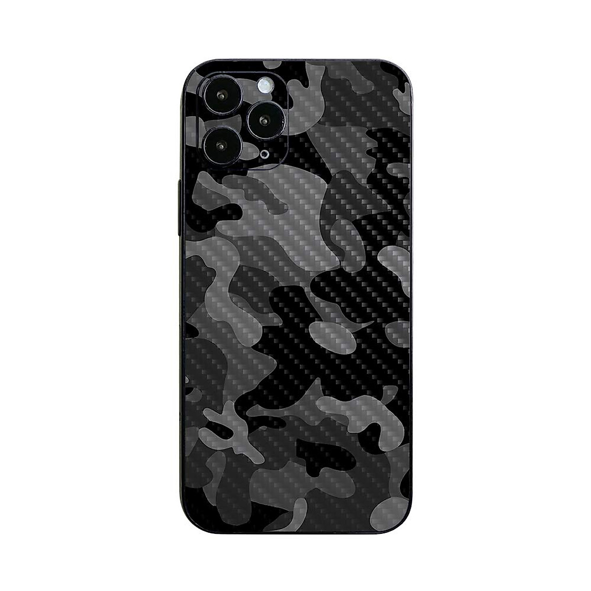 MightySkins Carbon Fiber Skin for Apple iPhone 12 Pro - Black Camo | Protective, Durable Textured Carbon Fiber Finish | Easy to Apply, Remove, and Change Styles | Made in The USA