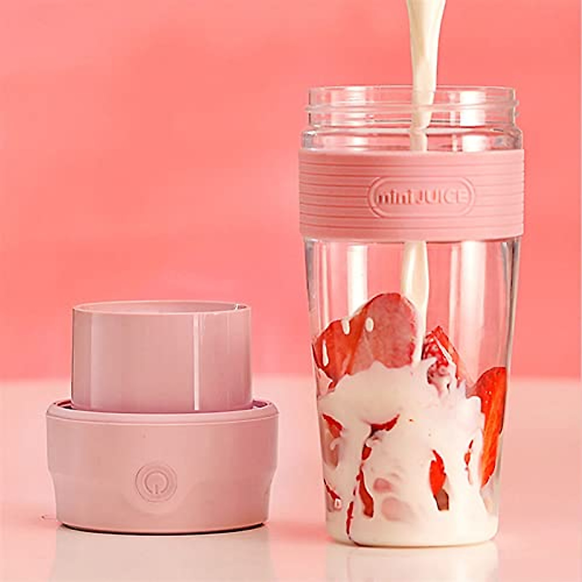 TANACC Portable Juice Blender Portable Mixer USB Electric Fruit Juicer Handheld Smoothie Maker Rechargeable Mini Food Processor Blender Bowl Juice Cup