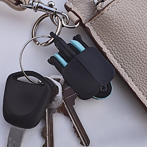 Hair Tie Hub Portable Hair Tie Holder: Stylish Hair Tie Organizer with 3 Bonus Hair Ties (Black)