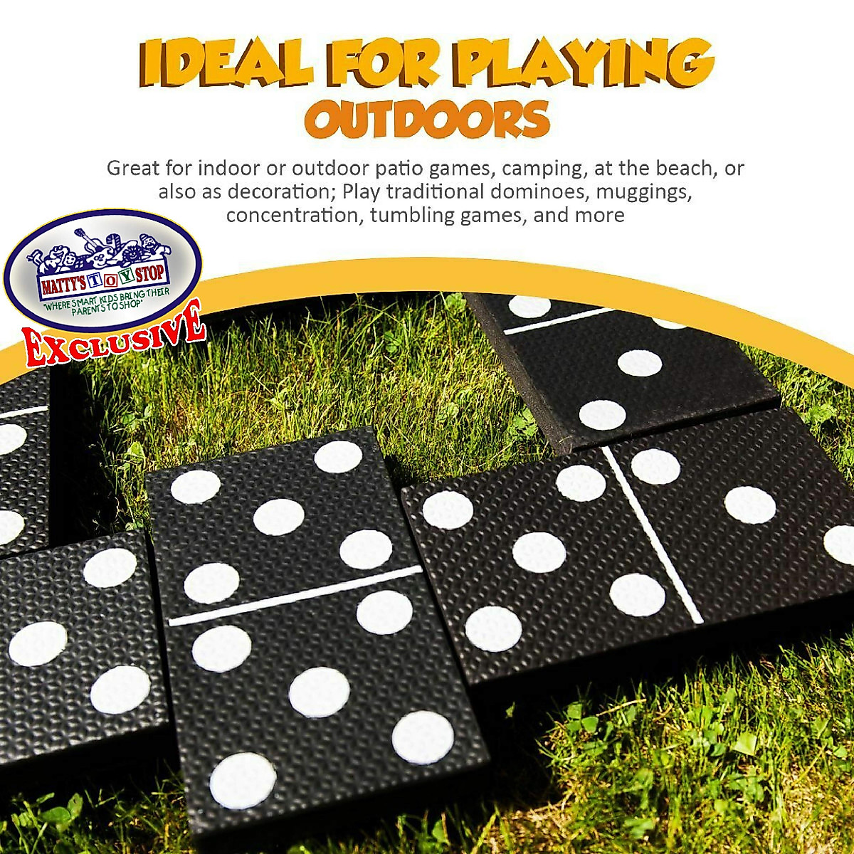 Mɑtty's Toy Stop Deluxe Giant 7" EVA Foam Dominoes Double Six, 28 Piece Set