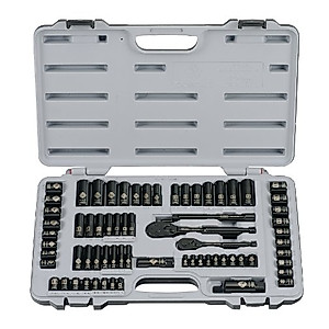 STANLEY Mechanics Tool Set, SAE, 1/4 in. & 3/8 in Drive, 69 Piece, Black Chrome (92-824)