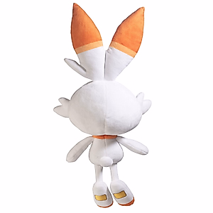 Pokemon 12" Large Scorbunny Plush - Sword & Shield Starter Figure - Officially Licensed - Authentic Soft Bunny Stuffed Animal Toy - Valentine's Day & Easter Basket Stuffer Gift for Kids, Boys, Girls