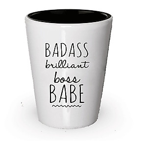 Gifts For Babe Boss Shot Glass - Boss Base - Badass Brilliant Boss Babe - Boss Lady - You Best Bossy - Birthday Christmas - Room Decor For Office Desk - Unique Present Idea (1)
