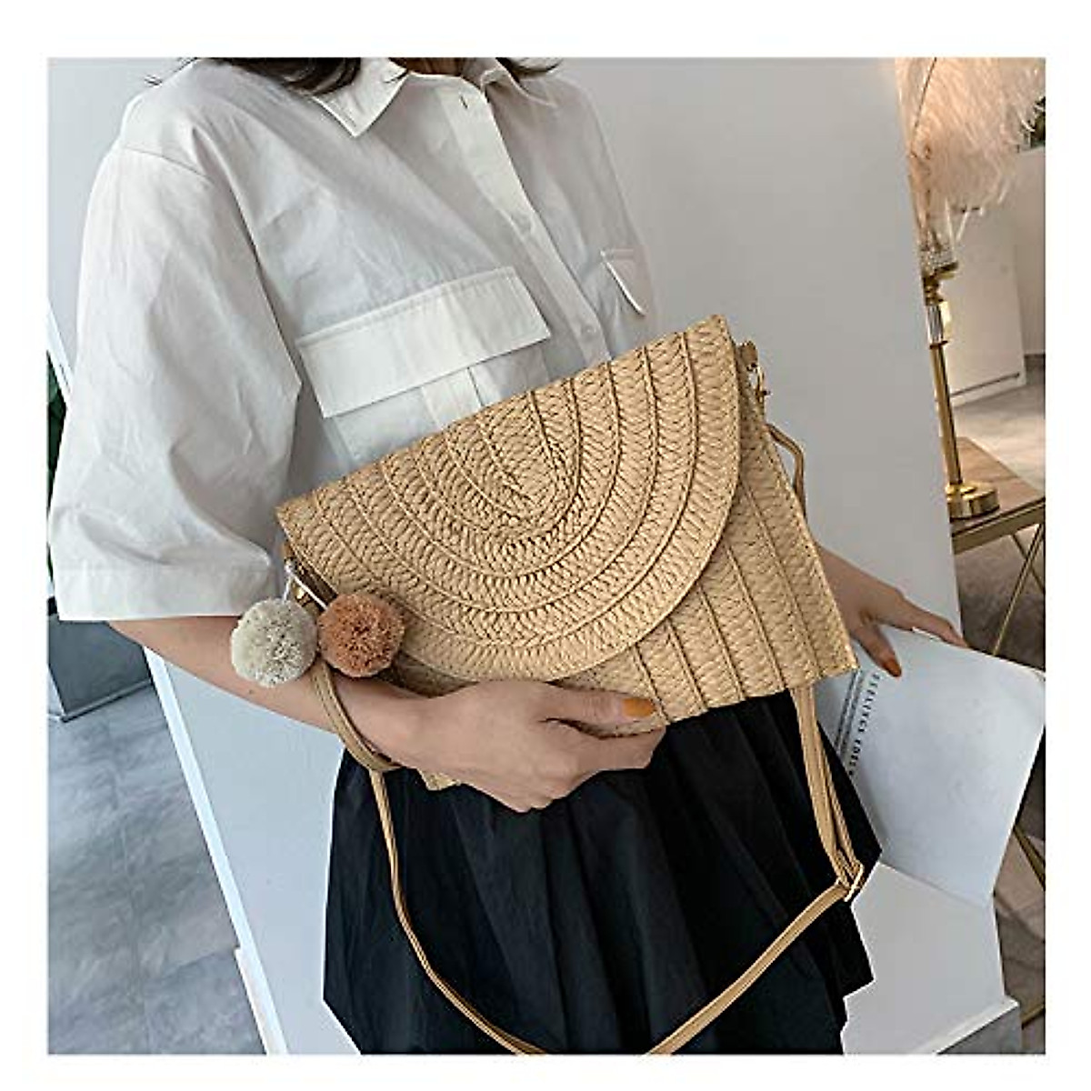 NociHah Straw Clutch Purses for Women Envelope Woven Clutch Handbags Summer Shoulder Bags