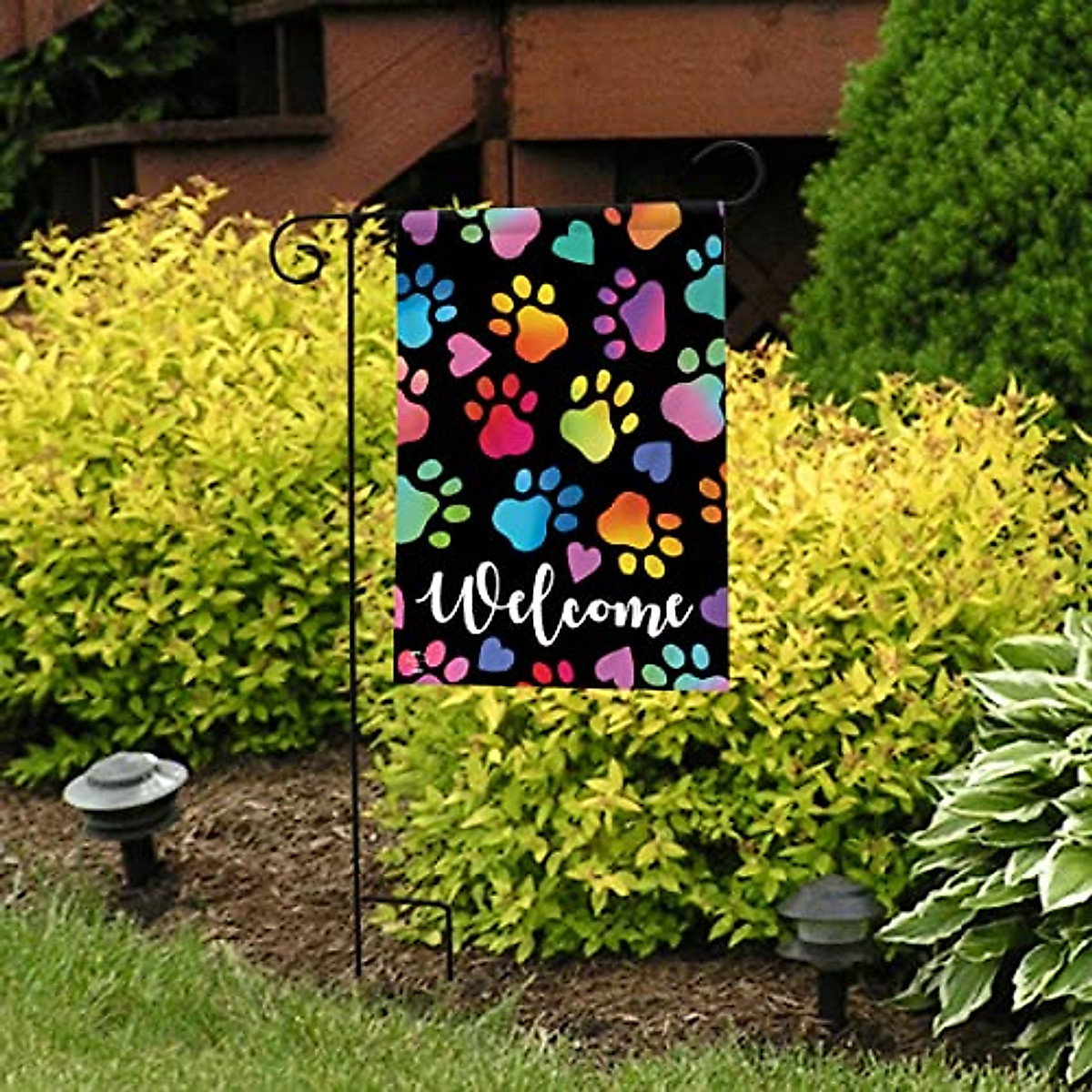 Briarwood Lane Rainbow Pawprints Welcome Garden Flag Dogs Cats Pet 12.5" x 18"