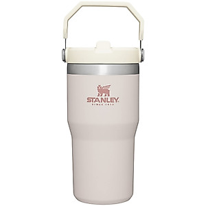 Stanley IceFlow Stainless Steel Tumbler with Straw - Vacuum Insulated Water Bottle for Home, Office or Car Reusable Cup Leak Resistant Flip Cold 12 Hours Iced 2 Days (Rose Quartz)