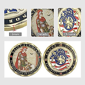 St. Florian Patron Saint of Firefighters with Prayer Challenge Coin