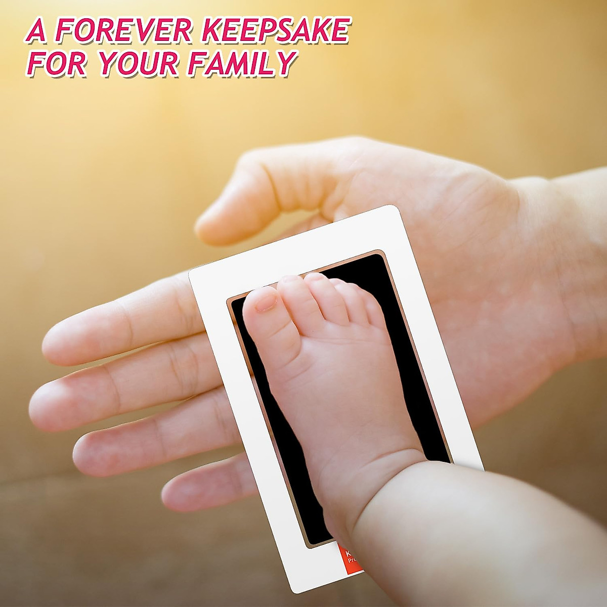 Outus Clean Touch Ink Pad Newborn Baby Handprint and Footprint Pet Paw Print Kit Inkless Infant Hand and Foot Stamp (Black)