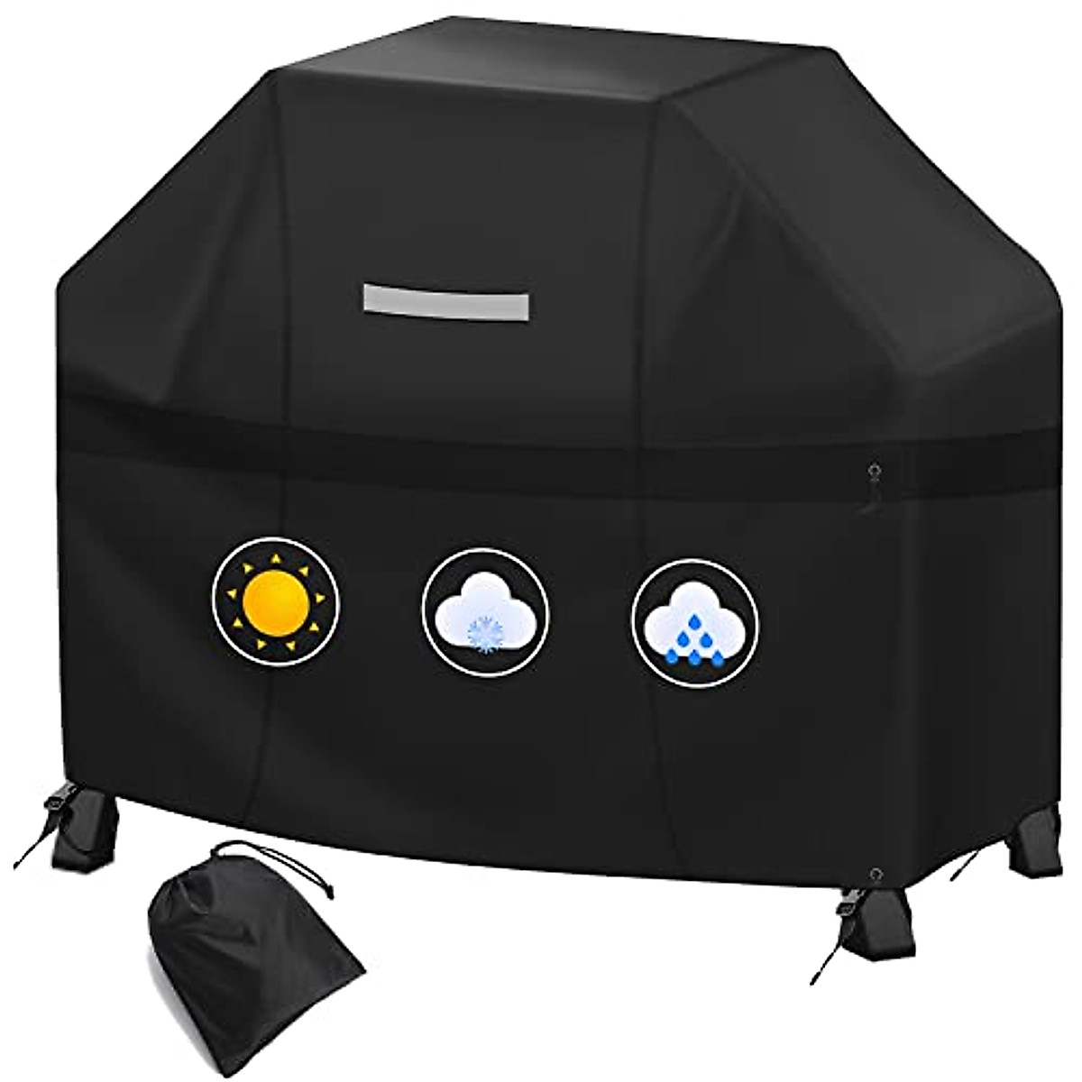 Grill Cover 58 Inch Gas-BBQ Grill Cover Outdoor Waterproof, Weather Resistant, Anti-UV, Rip-Proof, Fade Resistant, Dust, Barbecue Cover and Gas Grill Covers for Weber,Char Broil,Nexgrill Grills,etc.