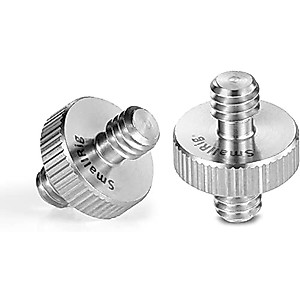 SMALLRIG 1/4" to 1/4" Male Threaded Screw Adapter Double Head Stud for Camera Cage Monitor LED Microphone, Pack of 2-828