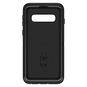 OtterBox Galaxy S10 Defender Series Case - BLACK, rugged & durable, with port protection, includes holster clip kickstand