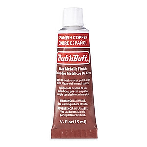 AMACO Rub n Buff Wax Metallic Finish - Rub n Buff Spanish Copper 15ml Tube - Versatile Gilding Wax for Finishing Furniture Antiquing and Restoration - Rub and Buff Colors Single Tube