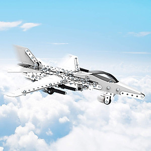 Steel World Assembled Fighter Toy Model Metal Building Block Set Construction Toys for Children and Adults