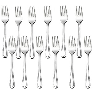 LIANYU 12-Piece Toddler Forks, Kids Silverware Forks for 2-10 Year Old, Children Cutlery Flatware Set, Kids Utensils Forks Set for Home Preschools, Dishwasher Safe