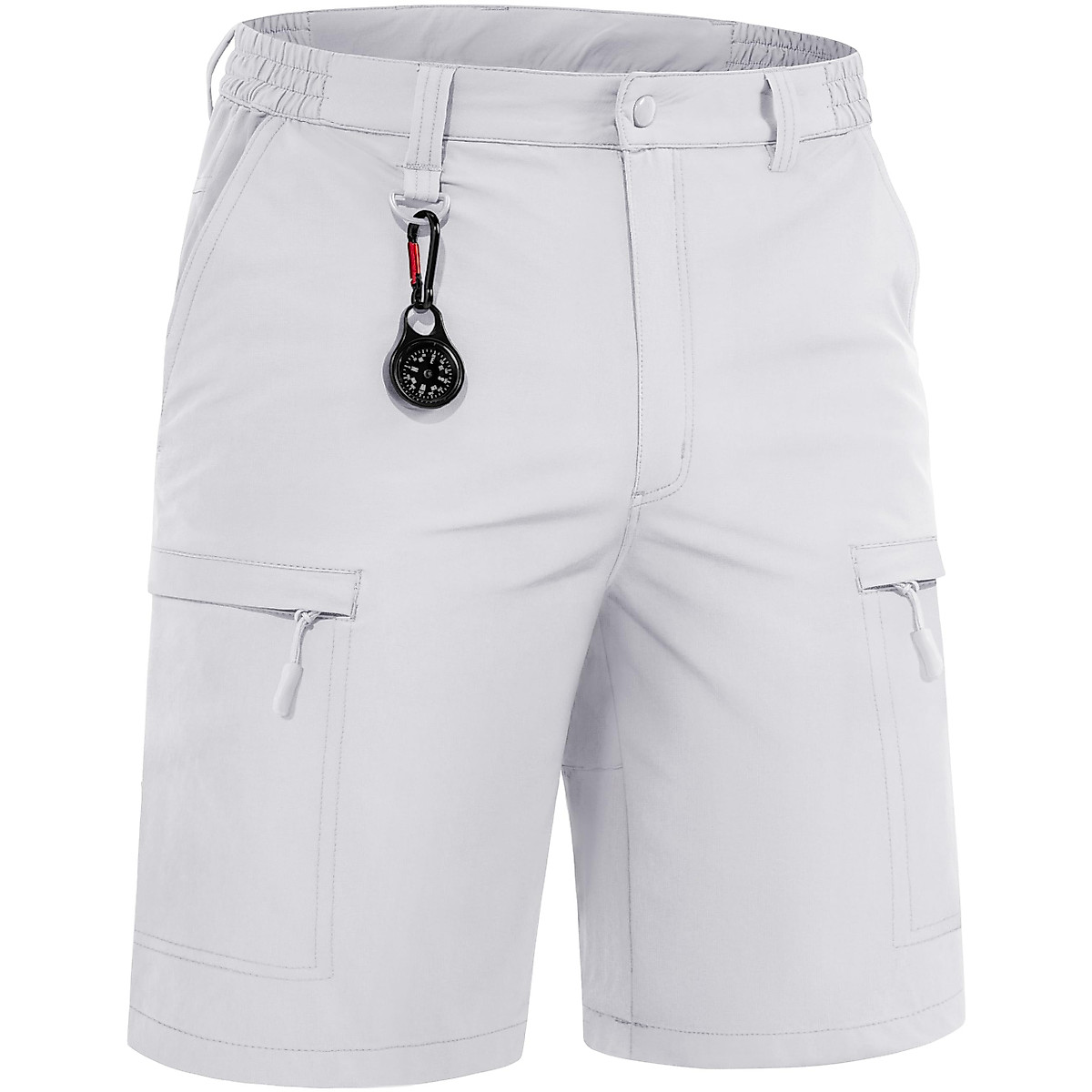 TACVASEN Mens Golf Shorts White Shorts Mens Cargo Shorts Lightweight Quick Dry Shorts Men Hiking Fishing Casual Shorts