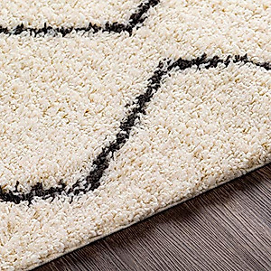 Artistic Weavers Moroccan Soft Kasey Shag Area Rug,5'3" x 7',Cream/Charcoal