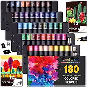 180 Professional Colored Pencils, Artist Pencils Set for Coloring Books, Premium Artist Soft Core with Vibrant Colors for Sketching Shading Blending Coloring, Gift Box for Beginners Adults Artists