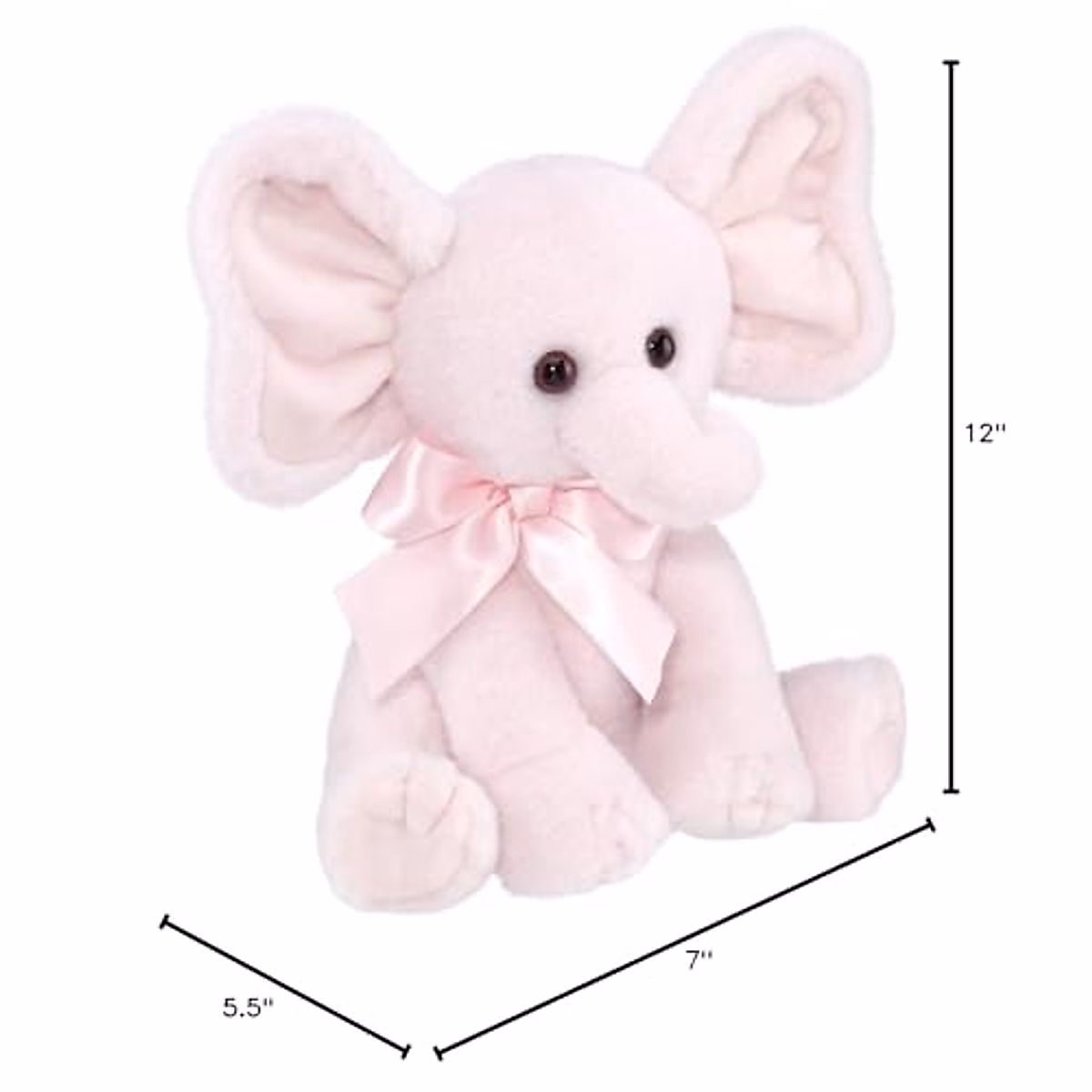 Bearington Baby Pinky The Elephant Plush, 12 Inch Elephant Stuffed Animal