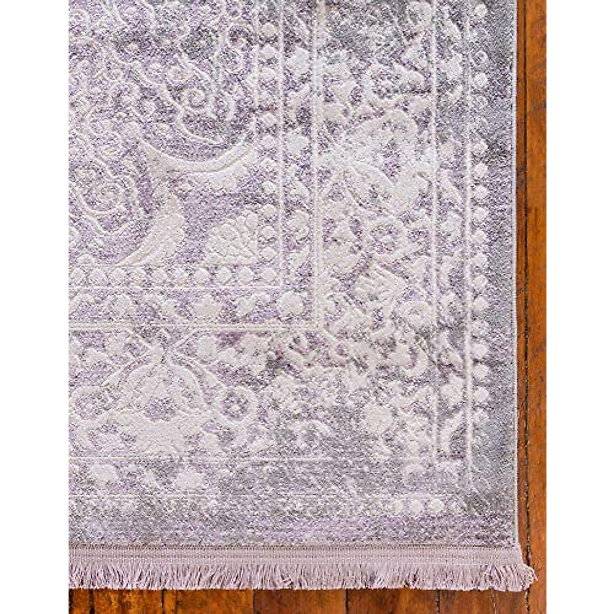 Unique Loom Traditional Classic Intricate Design with Distressed Vintage Detail, Area Rug, 3 ft 3 in x 5 ft 3 in, Purple/Ivory