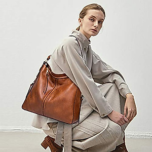 Hobo Handbags for Woman Crossbody Large Bag for Ladies Shoulder Vegan Fashion Leather Tote (Style2-Claret)