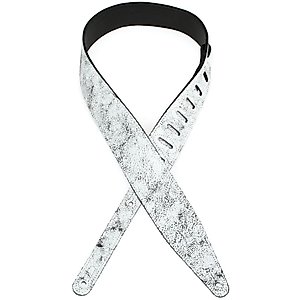 Levy's Leathers 2.5" Garment Leather Guitar Strap Distressed Design; White (MG317BOG-WHT)