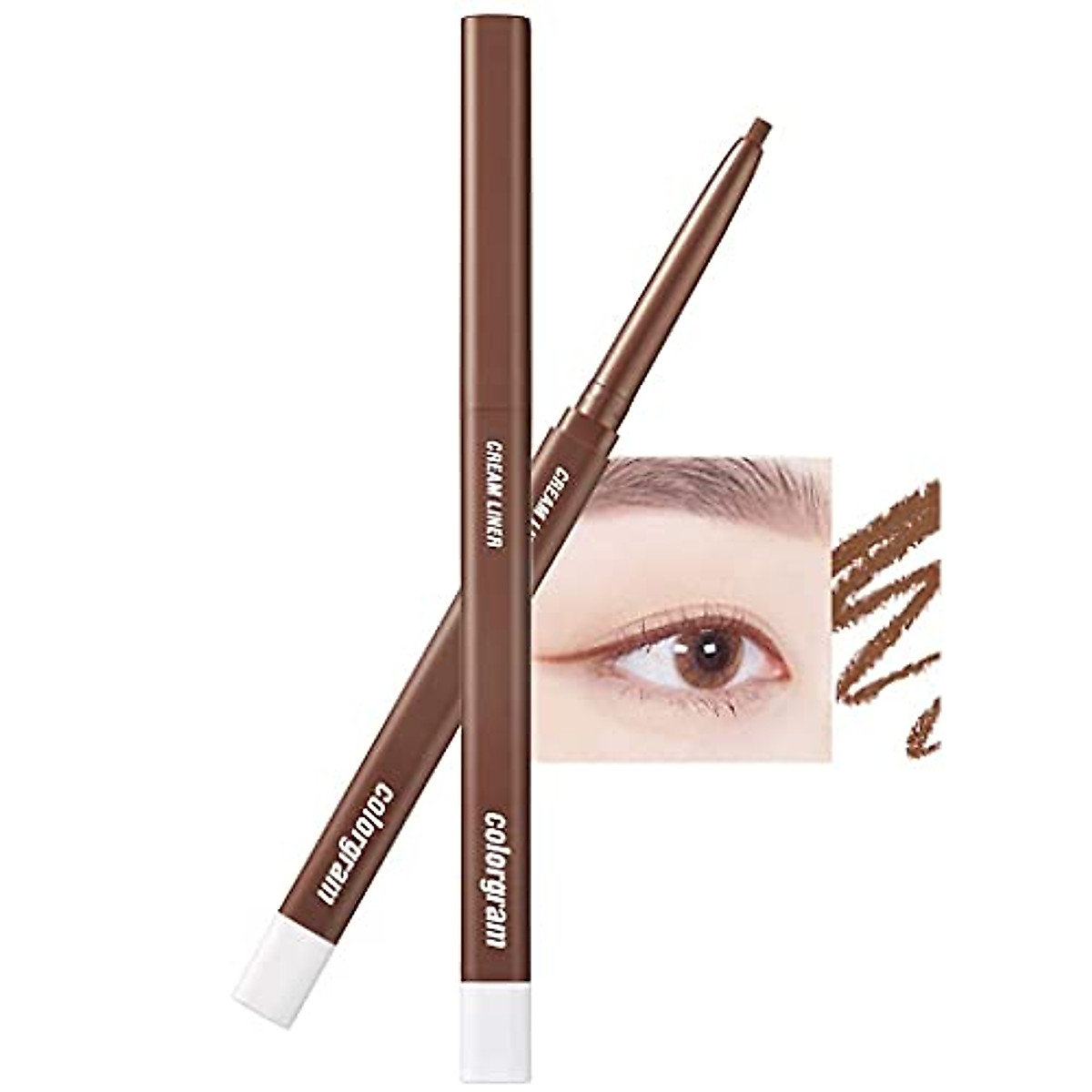 COLORGRAM Artist Formula Cream Liner - 05 Choco Brown | Best Cream Eyeliner, Ultra Pigmented, Long Lasting, Waterproof & SmudgeProof, Easy to Use, All Day Wear and Daily Makeup, Korean Beauty 0.25g