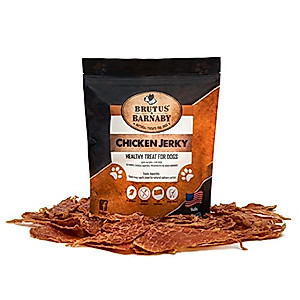 BRUTUS & BARNABY Chicken Jerky Dog Treats- Dehydrated, Crunchy USA Premium Fillets, Grain-Free, Preservative-Free, No Fillers. All Natural Chicken Strips are Great for Dogs and Cats- 32oz