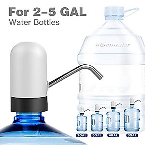 Water Dispenser 5 Gallon,MIKOSI Water Jug Dispenser Universal Electric Water Bottle Dispenser, Water Pump For 5 Gallon Bottle With 2 Silicone