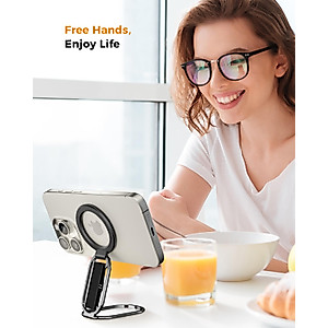 [2025 Newest] SUPERONE for MagSafe Phone Grip for MagSafe Kickstand Compatible with MagSafe Finger Loop, 4-in-1 Phone Ring Holder Strap for MagSafe iPhone 16/15/14/13/12 Series