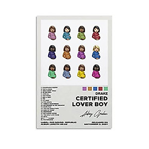 OFITIN Drake Poster Certified Lover Boy Album Cover Posters for Bedroom Aesthetic Wall Decor Canvas Wall Art Gift 12x18inch(30x45cm)
