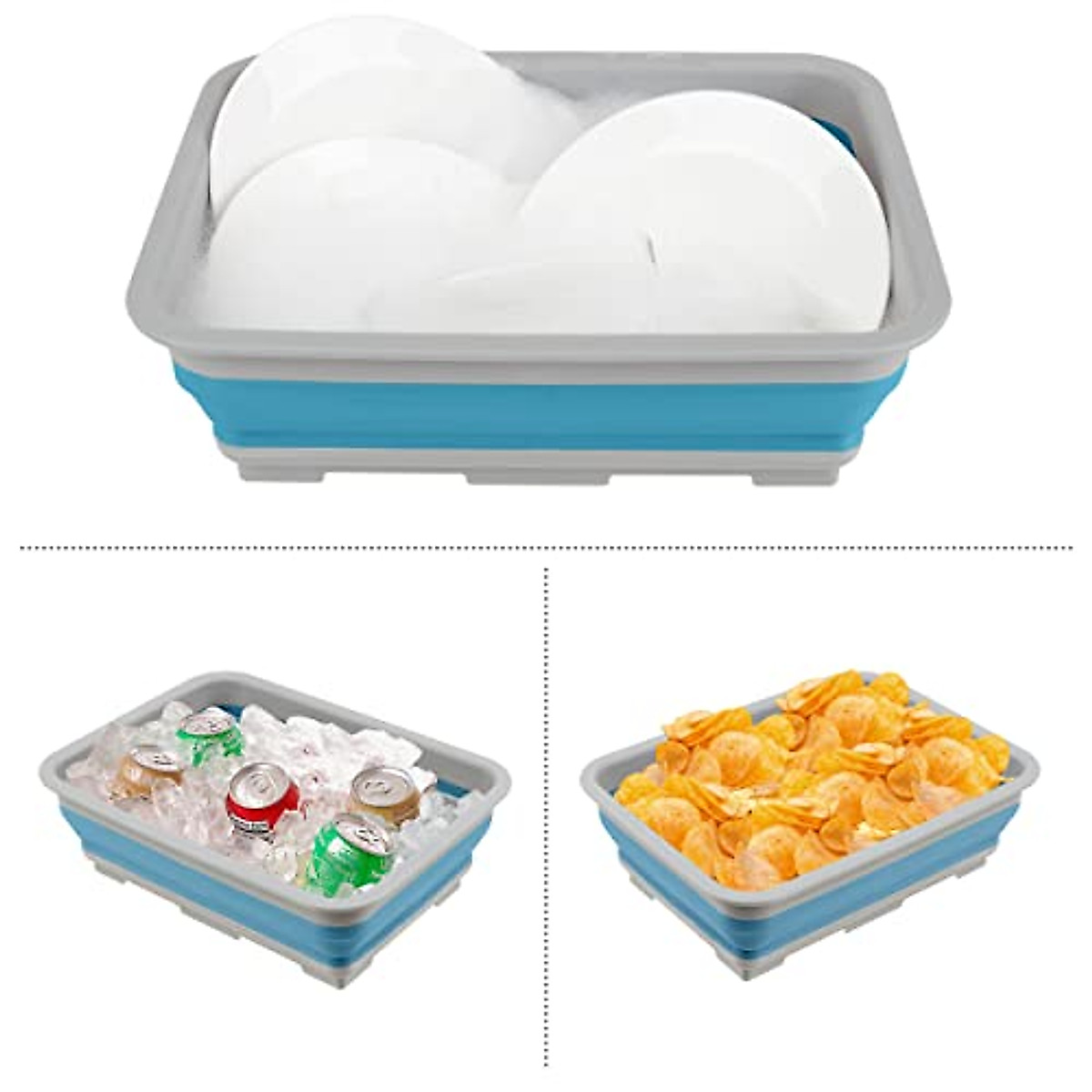 Wakeman Set of 2 Multipurpose Multiuse Wash Bin, Large, Blue