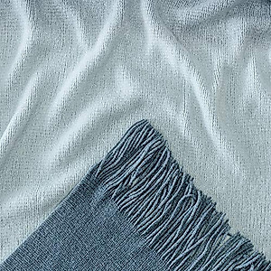 Chanasya Gradual Gradient Ombre Super Soft Acrylic Throw Blanket with Tassels - Warm Cozy Lightweight Fluffy Woven Blanket for Bed Sofa Chair Couch Living Bed Room Tan Sage Blanket(50x65 Inches) Lead