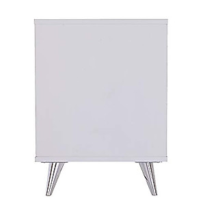 Southern Enterprises Oren Bedside Table w/Drawers Nightstand, White