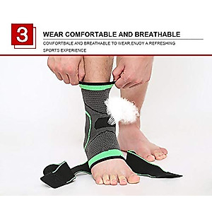 ZEERKEER Ankle Brace for Women & Men(1 Pair), Adjustable Compression Ankle Braces Breathable Ankle Support Brace, Super Elastic and Comfortable for Arthritis, Sports Injuries and Recovery (L)