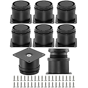 HDAJY 8pcs 2 Inch Furniture Legs, Adjustable Metal Couch Legs with 32 Screws, Premium Furniture Feet, Used for Cabinet Legs, Feet for Furniture, Black